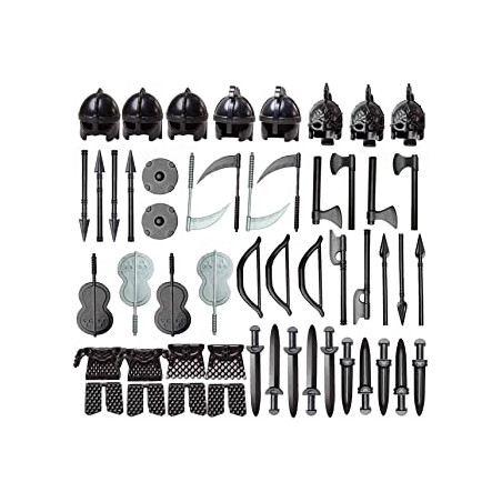 HYMAN 51 Pcs Custom Helmet, Armor, Weapons Set for Knight Soldiers Swat ...