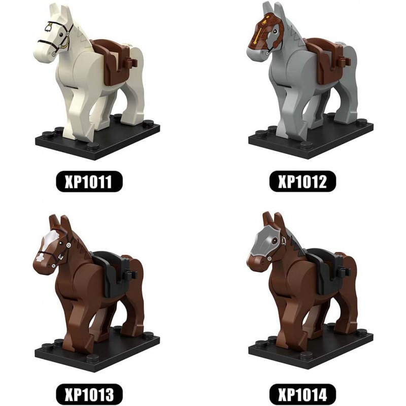 TopBrixx Custom War Horse Set, 10 Pcs Custom Horse Set for Minifigures ...